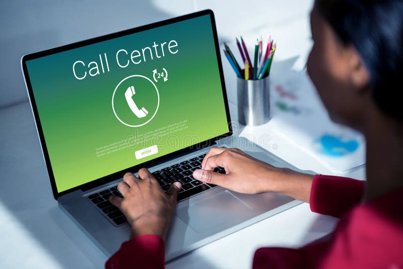 Composite Image of Icon with Call Centre Text Stock Photo - Image of ...