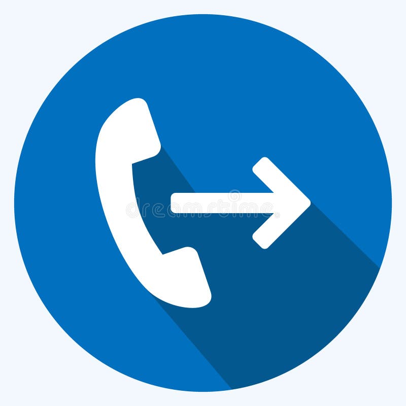 Icon Call Forwarding. Suitable for Mobile Apps Symbol. Long Shadow ...