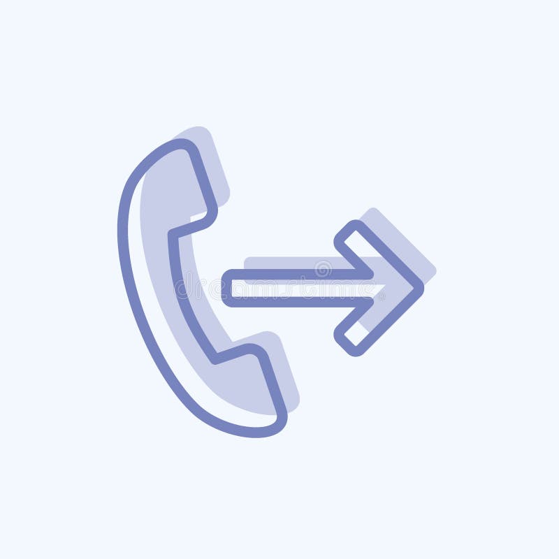 Icon Call Forwarding. Suitable for Mobile Apps Symbol. Two Tone Style ...