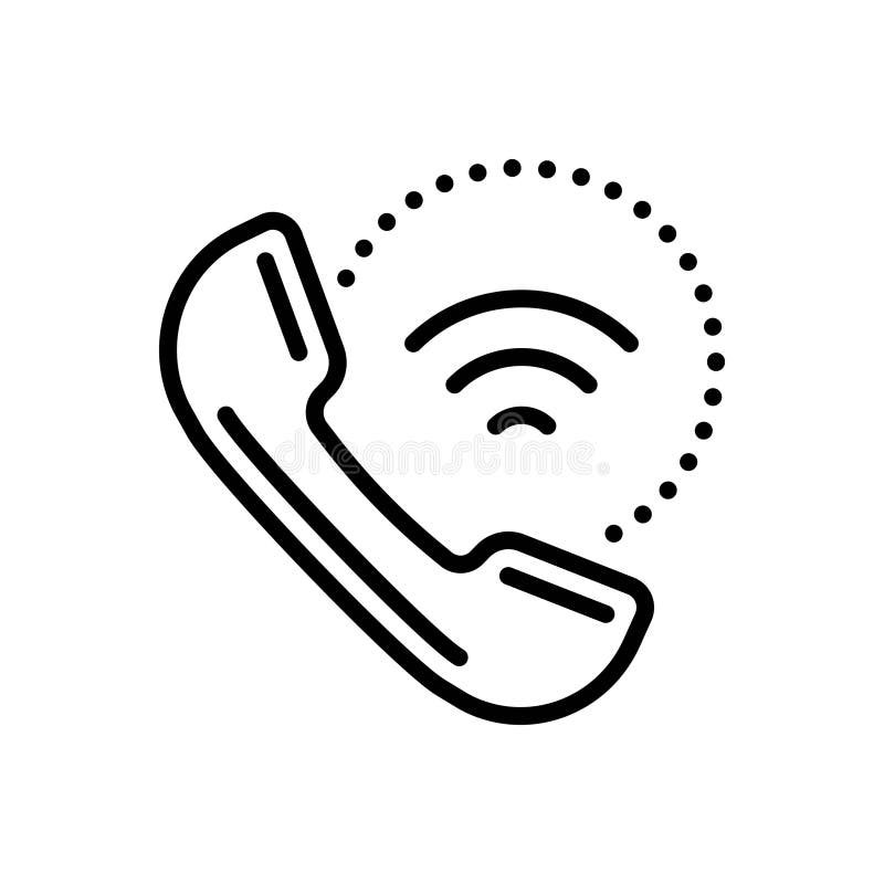 Black Line Icon for Call, Telephone and Phone Stock Vector ...