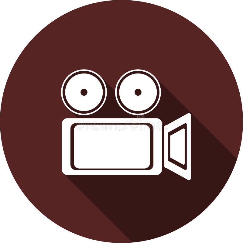 Icon Cameras on Round Maroon Color, Vector Image Stock Illustration ...