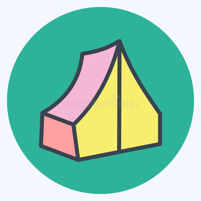 Icon Camp. Suitable for Education Symbol. Color Mate Style. Simple ...
