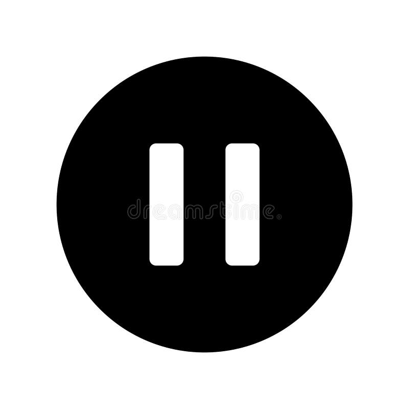 Pause Silhouette Icon in Black. Vector. Stock Vector - Illustration of ...