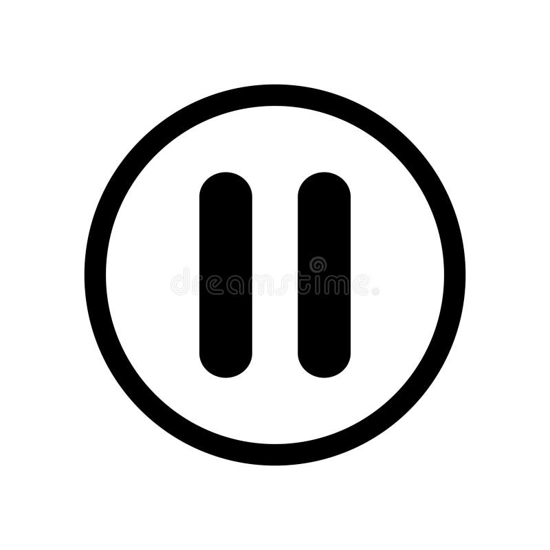 Pause Button Flat Style Vector Icon Stock Vector - Illustration of flat ...
