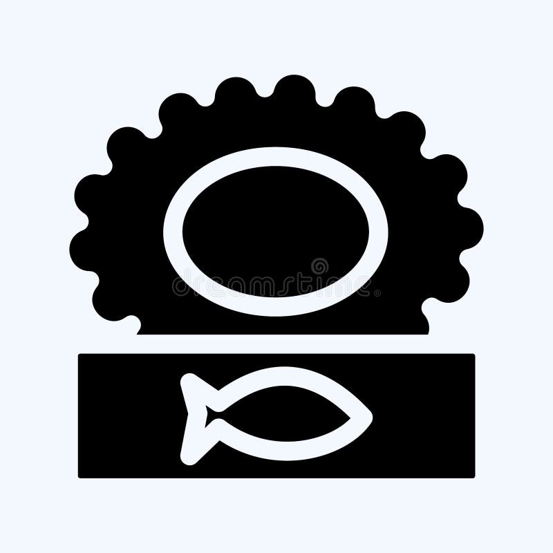 Icon Canned. Suitable for Seafood Symbol. Glyph Style. Simple Design ...