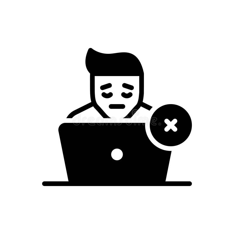 Black Solid Icon for Cant, Authentication and Laptop Stock Vector ...