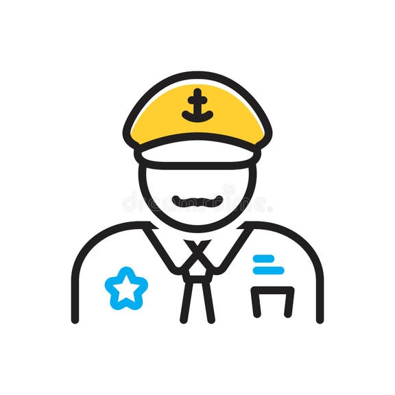 Multi Color Icon for Captain, Skipper and Navy Stock Vector ...