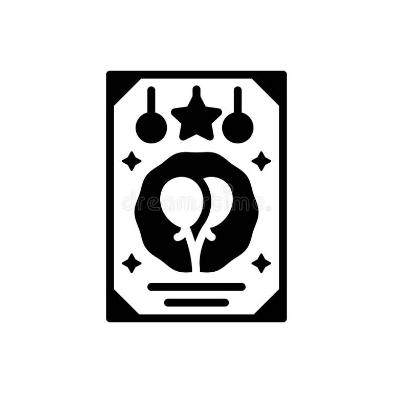 Black Solid Icon for Card, Invitation and Party Stock Vector ...