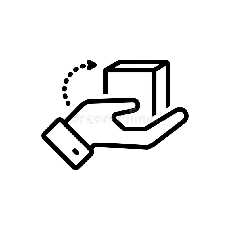 Black Line Icon for Care, Safekeeping and Careful Stock Vector ...