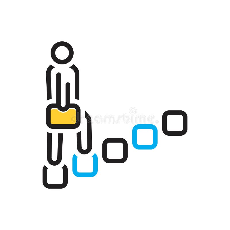 Multi Color Icon for Career, Profession and Ladder Stock Illustration ...
