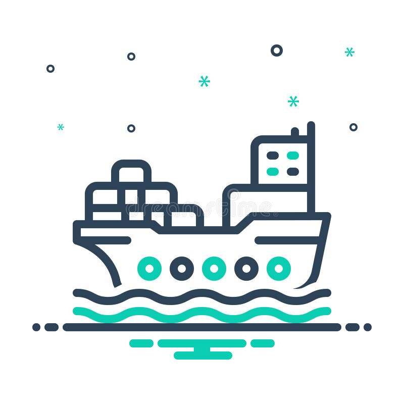 Mix Icon for Cargo, Cruise and Travel Stock Vector - Illustration of ...