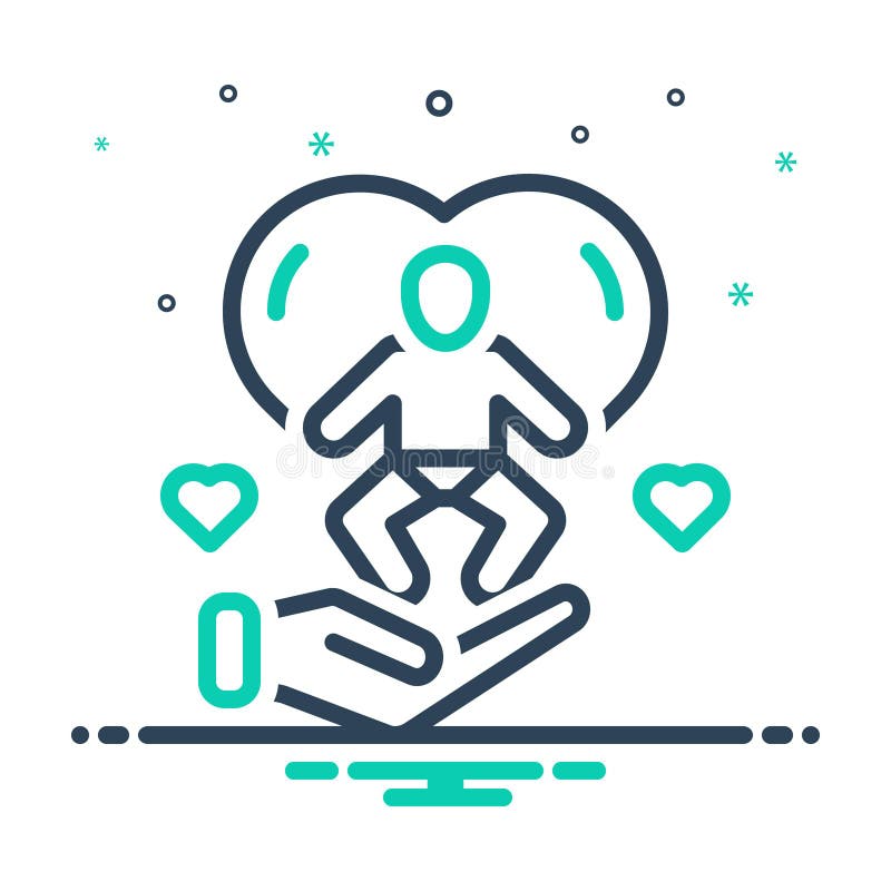 Mix Icon for Caring, Baby and Love Stock Vector - Illustration of ...