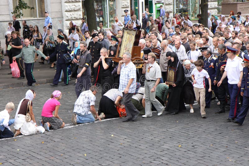 Icon caring procession editorial stock photo. Image of crowd - 10927983