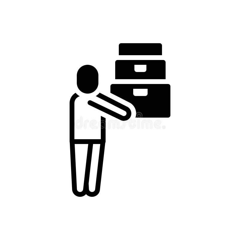 Black Solid Icon for Carry Box, Carry and Delivery Stock Illustration ...