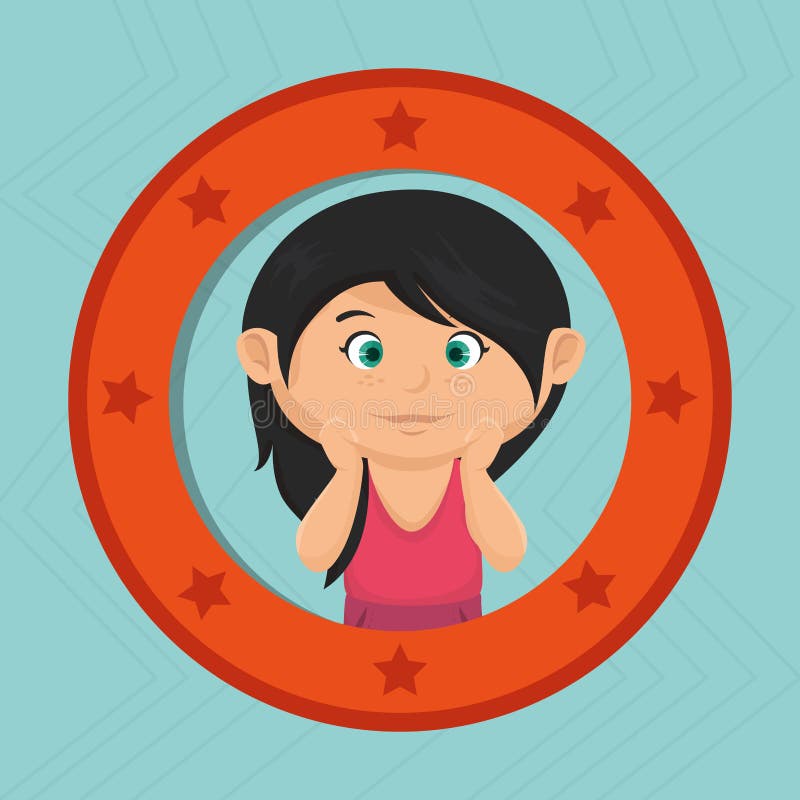 Icon cartoon child happy stock illustration. Illustration of childhood ...