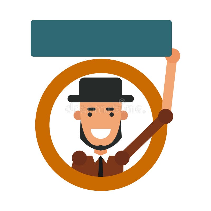 Icon Cartoon Guy. Vector Illustration of a Young Man with a Sign Stock ...