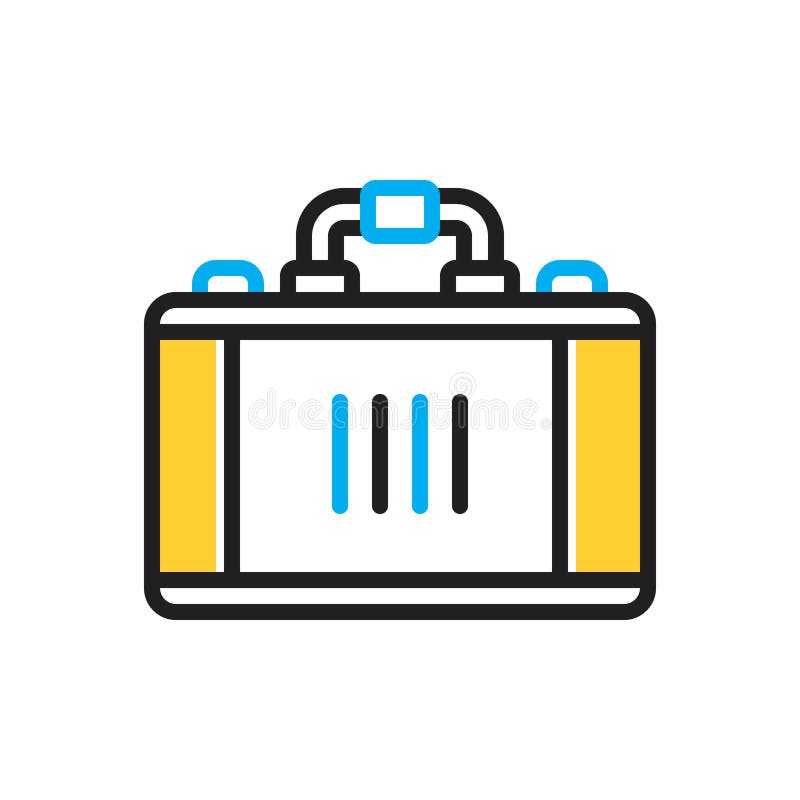 Multi Color Icon for Case, Brief and Travel Stock Illustration ...