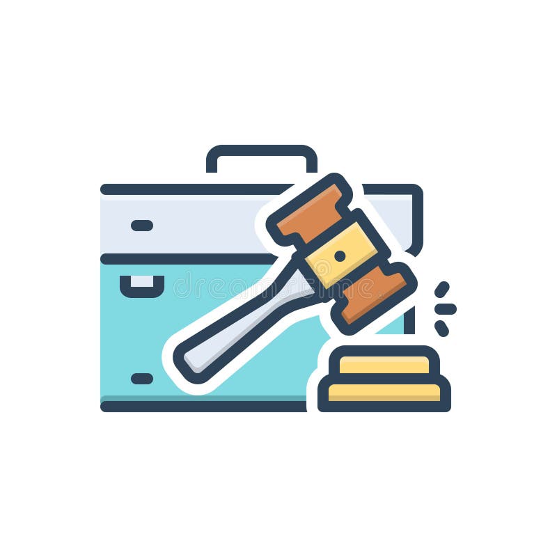 Color Illustration Icon for Case, Justice and Law Stock Illustration ...