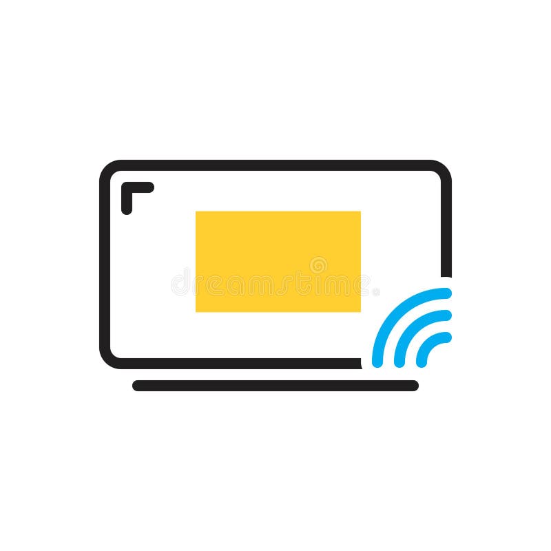 Multi Color Icon for Cast, Screen and Display Stock Illustration ...