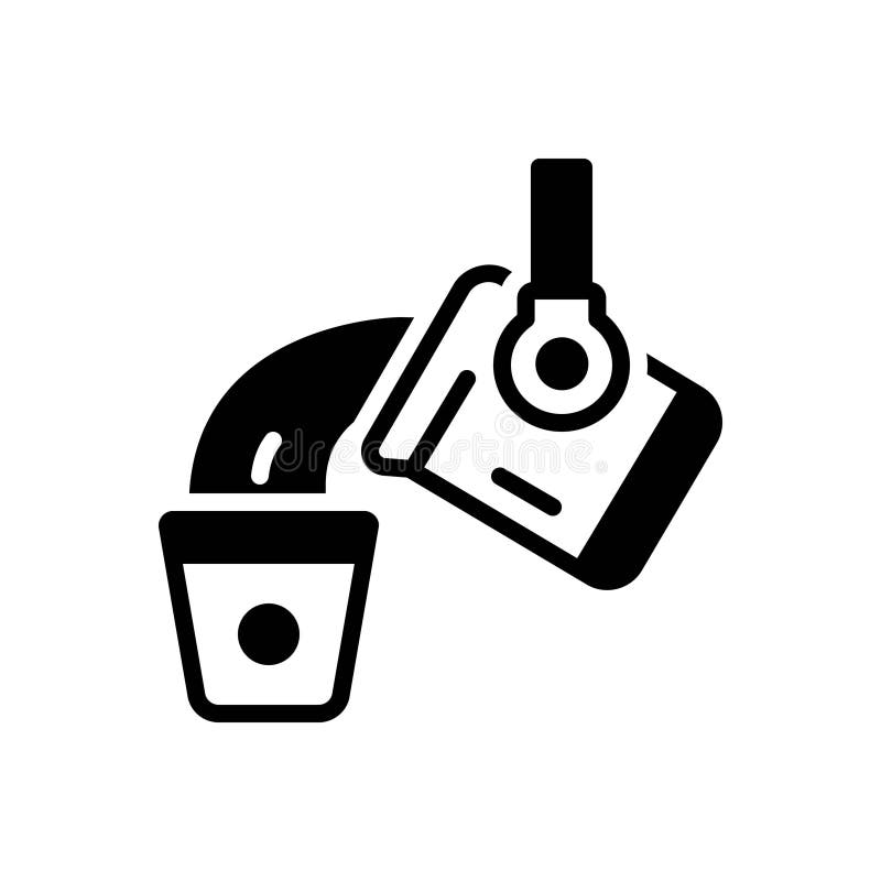 Black Solid Icon for Casting, Molding and Pouring Stock Vector ...