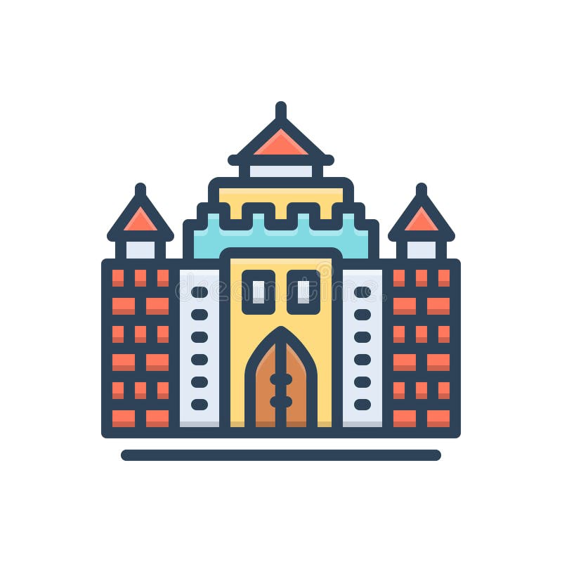 Color Illustration Icon for Castle, Chateau and Fort Stock Vector ...