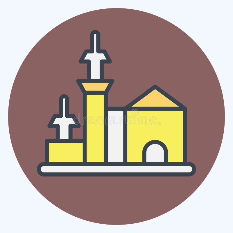 Icon Castle. Suitable for Education Symbol. Color Mate Style. Simple ...