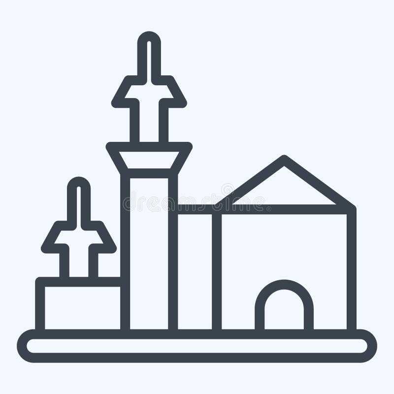 Icon Castle. Suitable for Education Symbol. Line Style. Simple Design ...