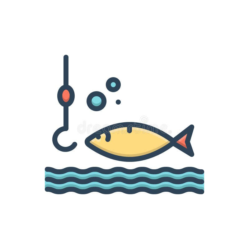 Color Illustration Icon for Catch, Fishing and Barbed Stock ...
