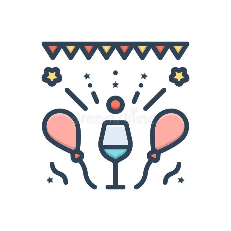 Color Illustration Icon for Celebration, Music and Decoration Stock ...