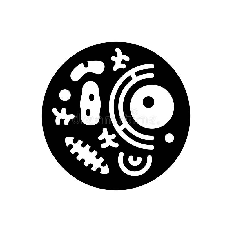 Black Solid Icon for Cell, Germ and Medical Stock Vector - Illustration ...