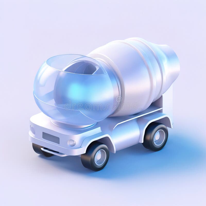 Icon of Cement Mixer, Glossy Glass Style Stock Illustration ...