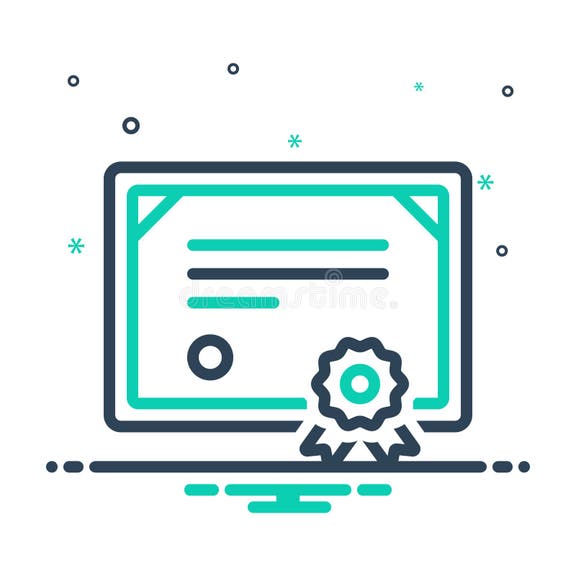 Mix Icon for Certificate, Affidavit and Authentication Stock Vector ...