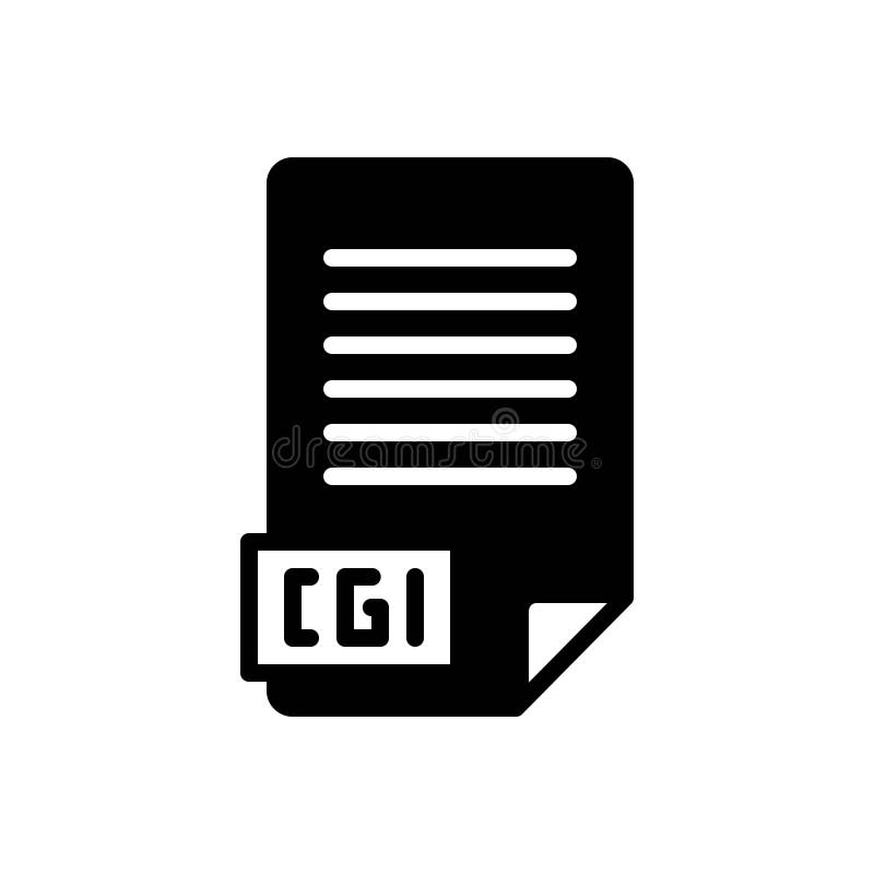 Black Solid Icon for Cgi, Doc and Document Stock Vector - Illustration ...