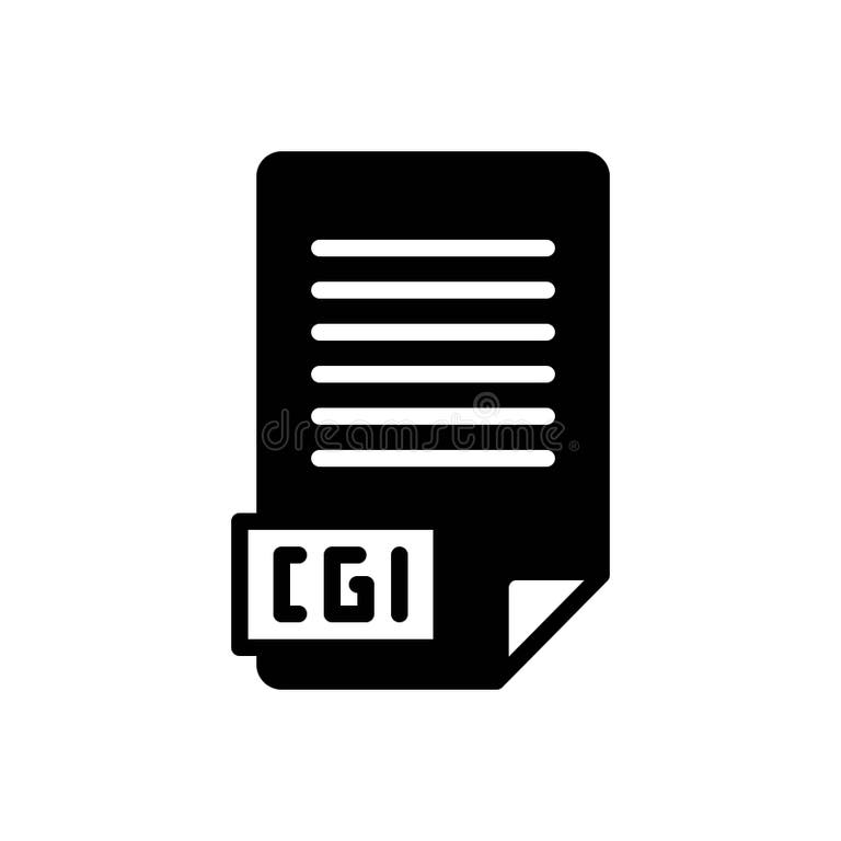 Black Solid Icon for Cgi, Doc and Document Stock Vector - Illustration ...