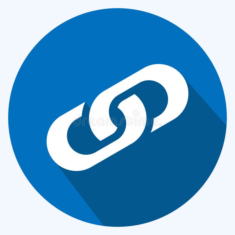 Icon Chain Link. Suitable for Security Symbol. Long Shadow Style ...