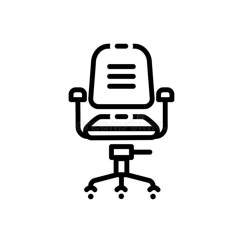 Black Line Icon for Chair, Comfortable and Furniture Stock Vector ...