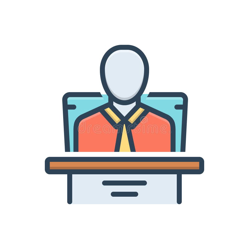 Color Illustration Icon for Chairman, Director and Manager Stock ...