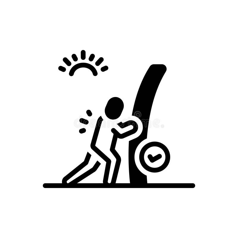 Black Solid Icon for Challenge Accepted, Challenge and Dare Stock ...