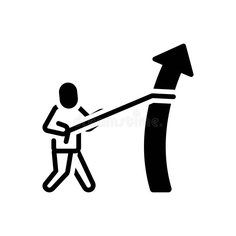 Black Solid Icon for Challenge, Dare and Person Stock Illustration ...