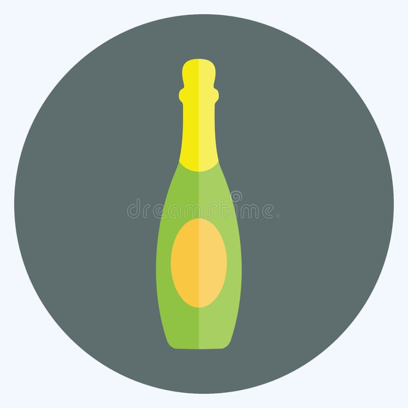 Icon Champagne. Suitable for Party Symbol. Flat Style. Simple Design ...