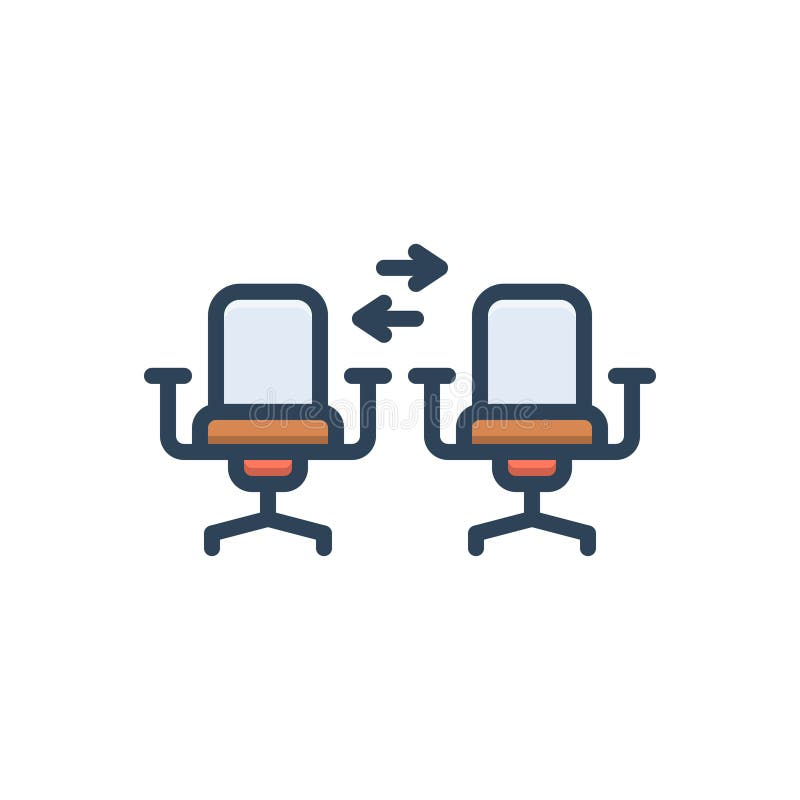 Color Illustration Icon for Change Position, Change and Transfer Stock ...