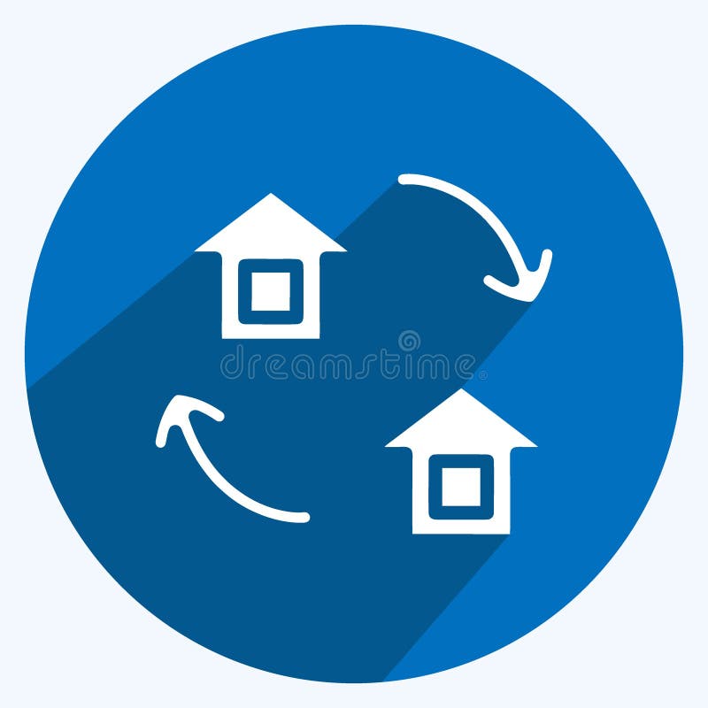 Icon Change. Suitable for Education Symbol. Long Shadow Style. Simple ...