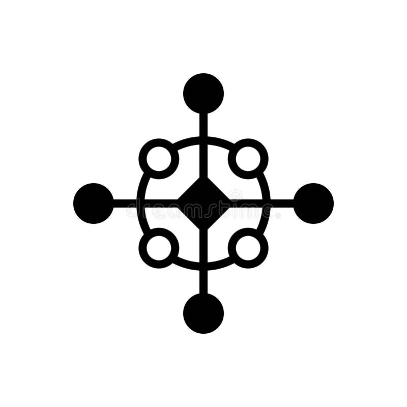 Black Solid Icon for Channels, Diagram and Connection Stock Vector ...