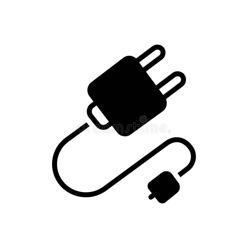 Black Solid Icon for Chargers, Battery Charger and Adapter Stock Vector ...
