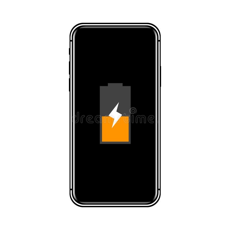 Icon Charging Yellow a Mobile Phone. Realistic Color Design. Vector ...