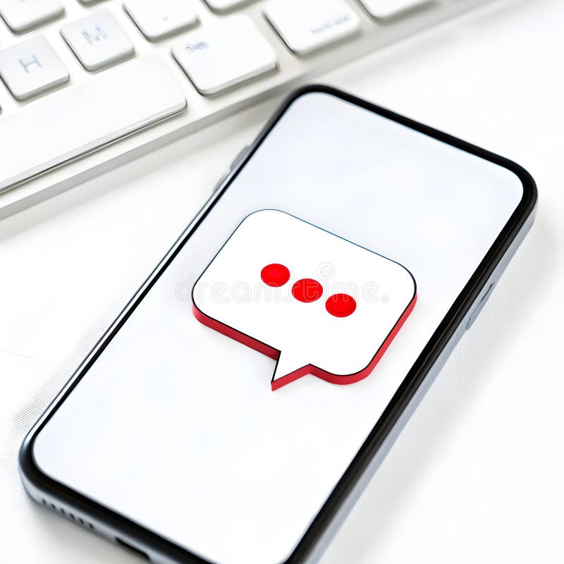 Chat Message Notification Icon Isolated on White Background Stock ...