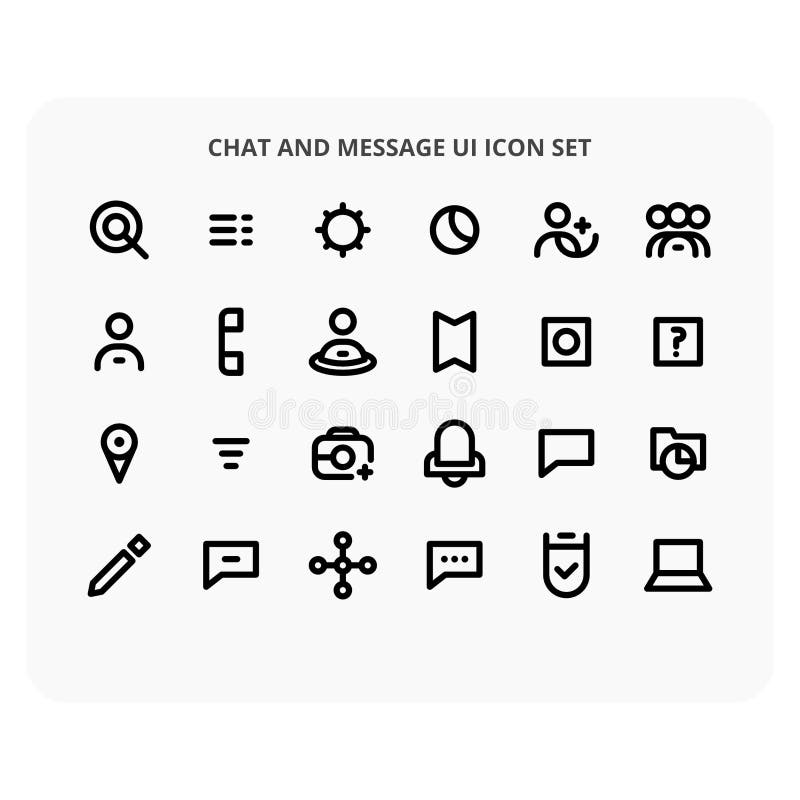 Icon Chat and Message Ui App Outline Stock Vector - Illustration of ...