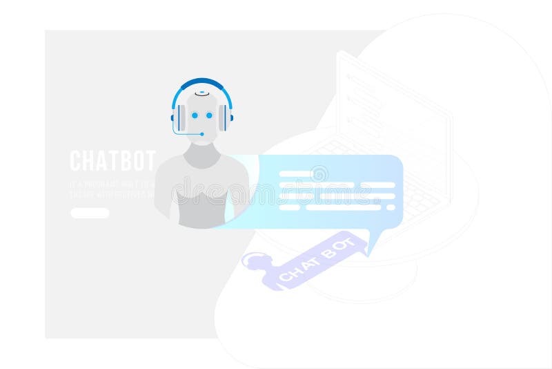 Icon Chatbot with New Message on the Background of a Outline Drawing in ...