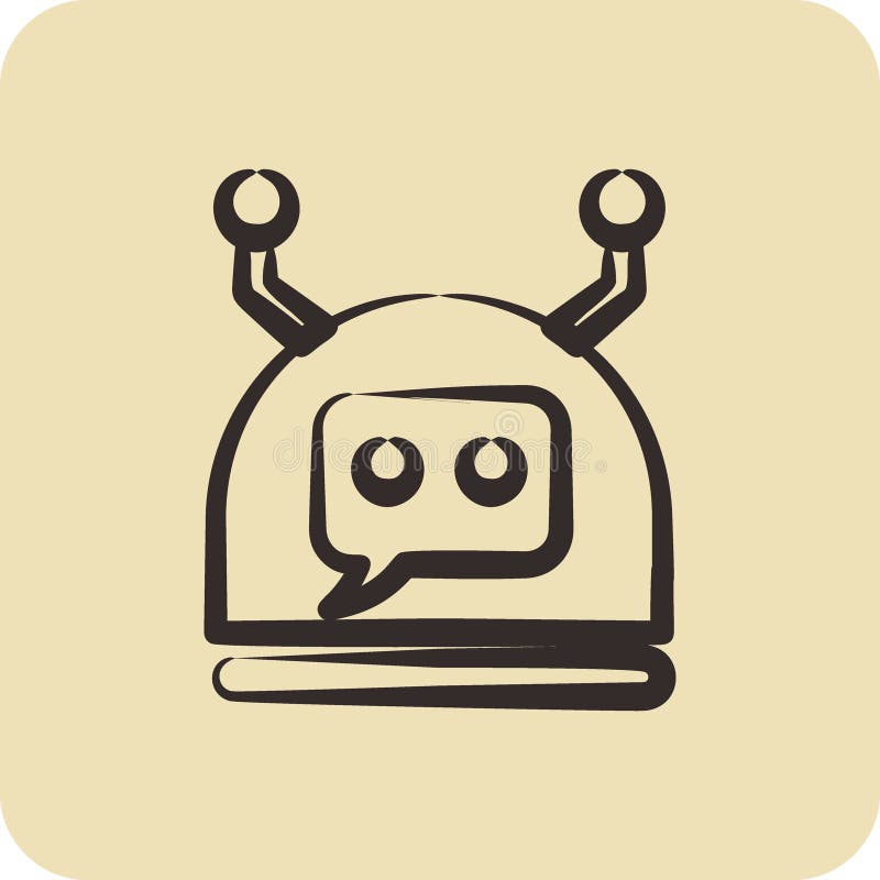 Icon Chatbot. Related To Machine Learning Symbol. Hand Drawn Style ...