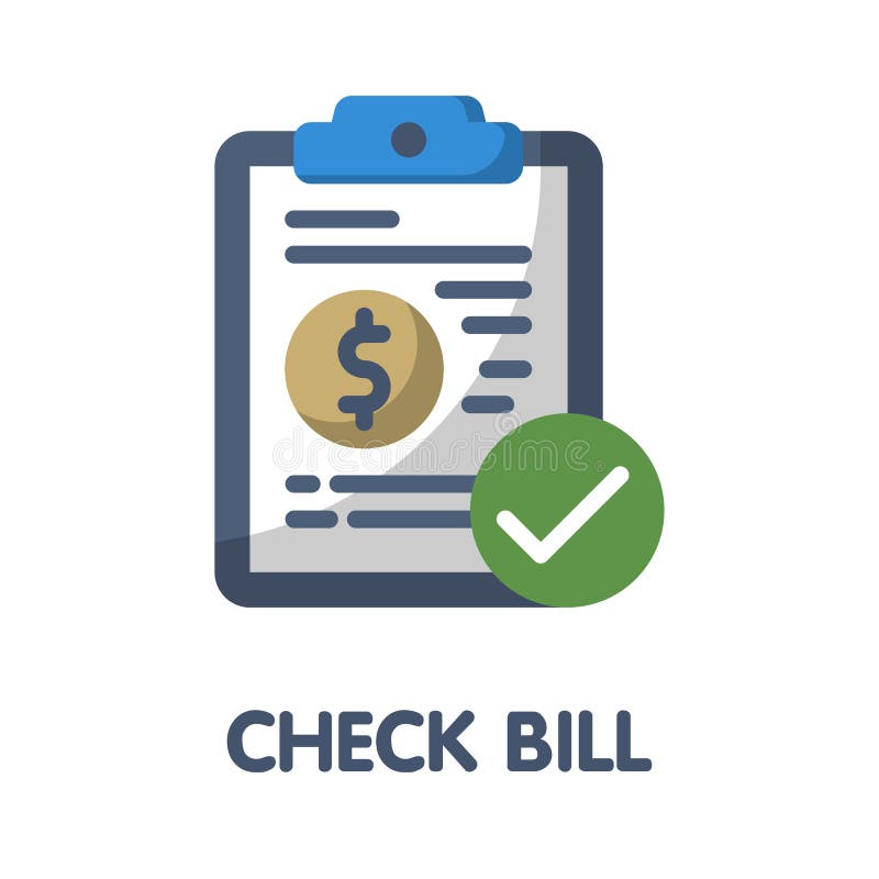 Icon Bill Invoice Flat Style Icon Design Illustration on White ...